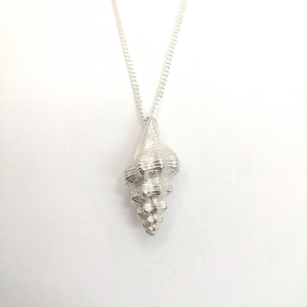 Large Silver Conch Shell Necklace - Castle Collection